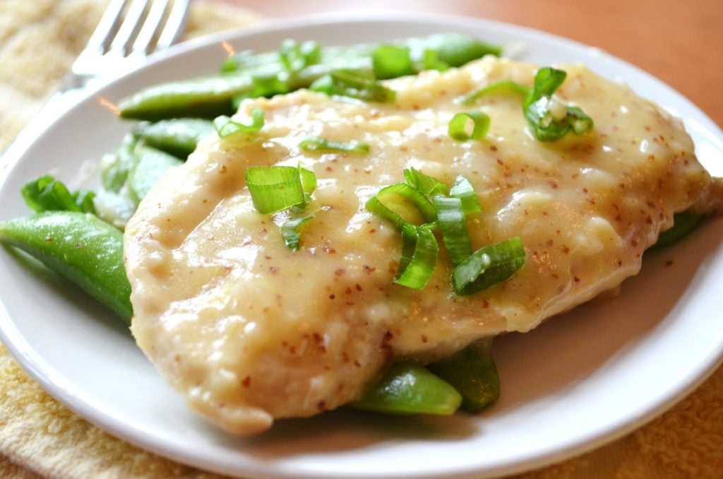 Chive-Mustard Chicken With Sugar Snap Peas • Domestic Superhero