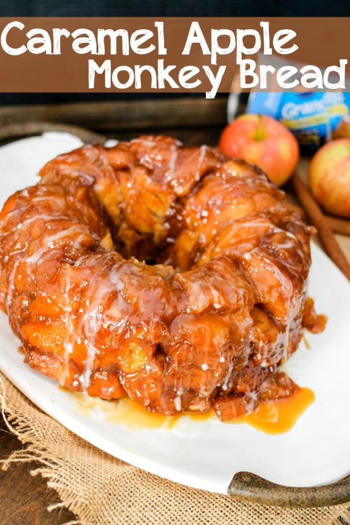 Apple Monkey Bread With Caramel Drizzle Domestic Superhero