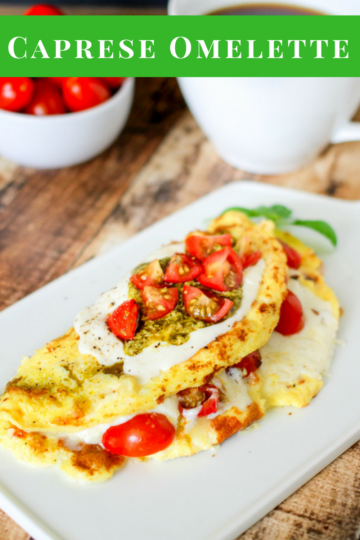 Caprese Omelette with Tomatoes, Pesto & Mozzarella • Domestic Superhero