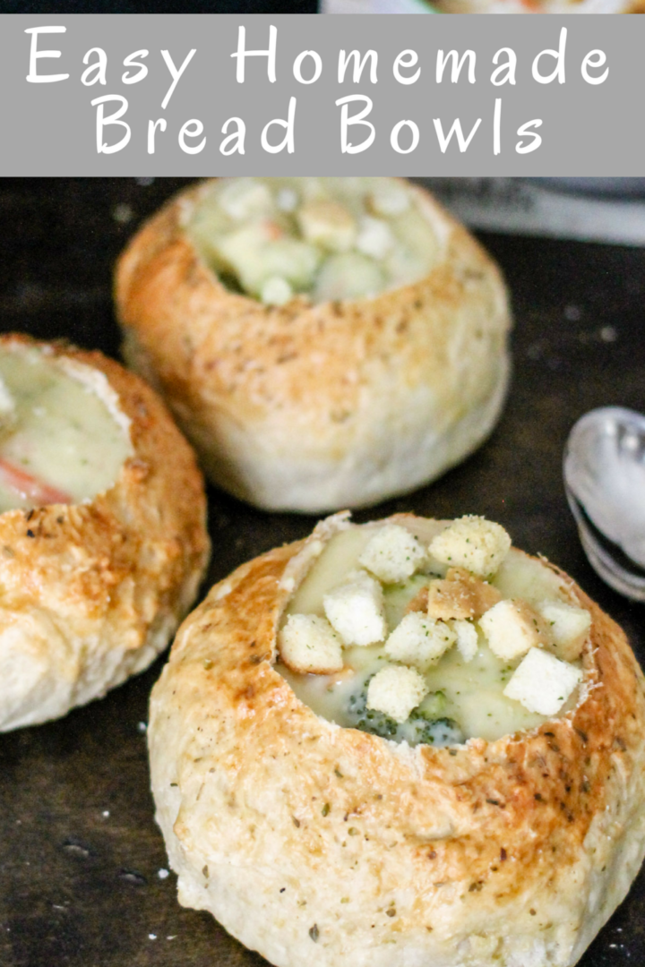Easy Homemade Bread Bowls • Domestic Superhero