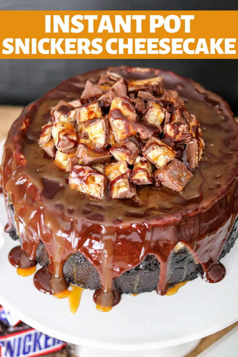 Instant Pot Snickers Cheesecake • Domestic Superhero