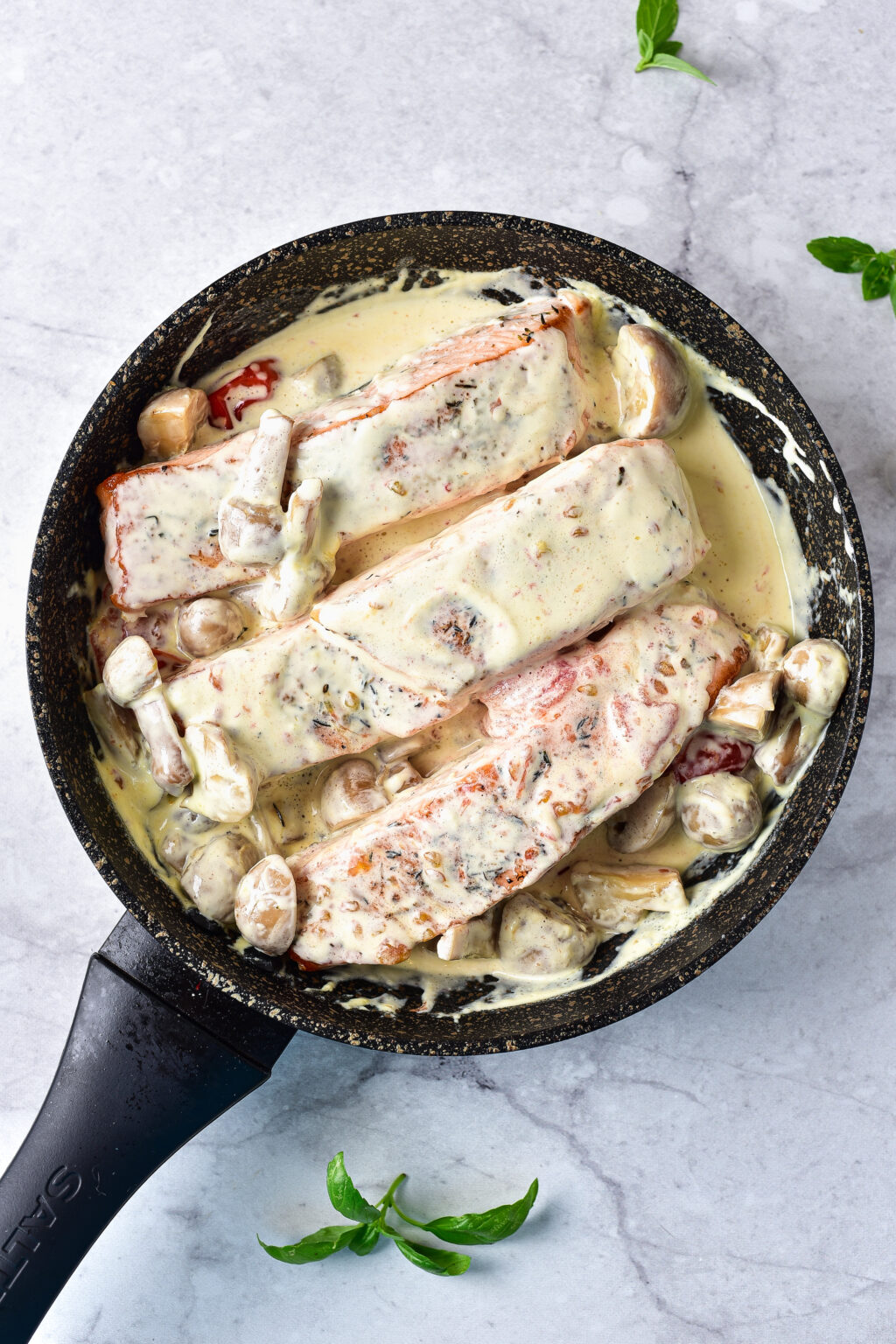 Salmon with Cream Sauce (One Skillet) • Domestic Superhero