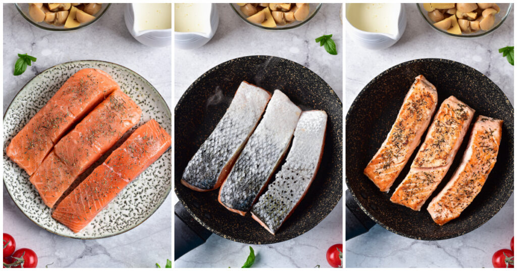 Salmon with Cream Sauce (One Skillet) • Domestic Superhero