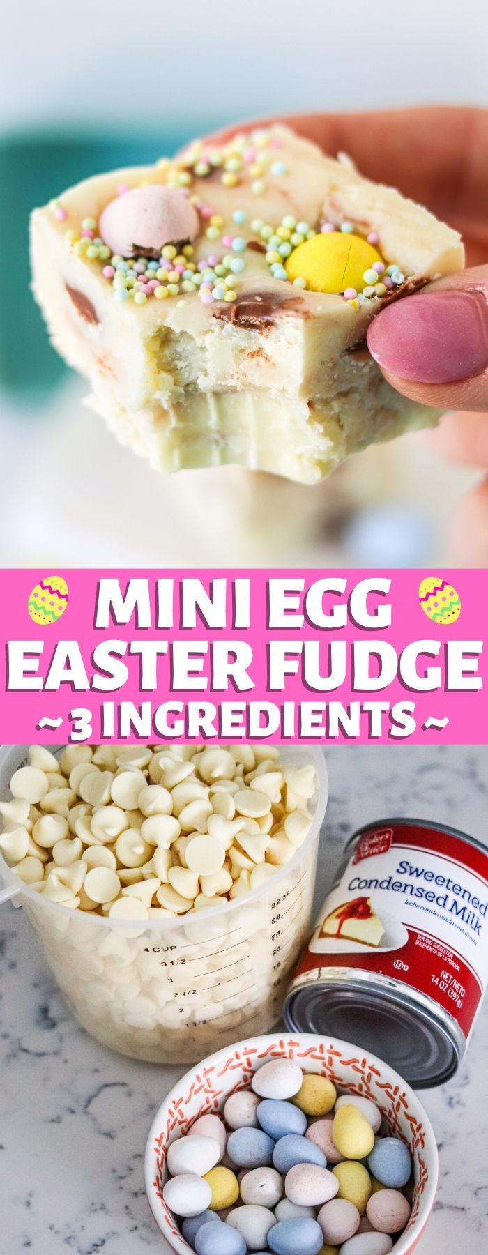 Mini Egg Easter Fudge • Domestic Superhero