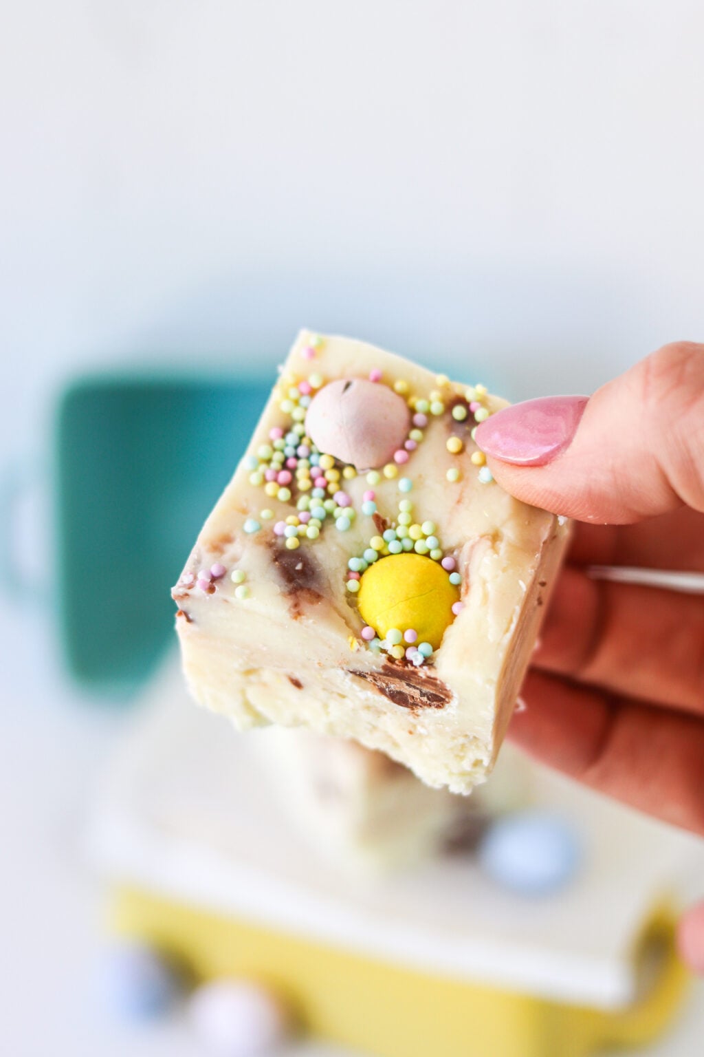 Mini Egg Easter Fudge • Domestic Superhero