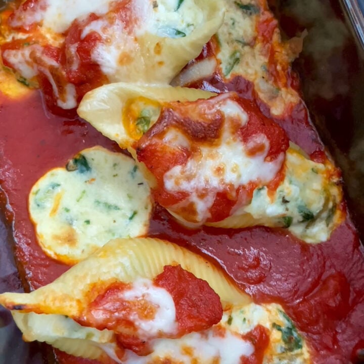 High Protein Vegetarian Stuffed Shells • Domestic Superhero